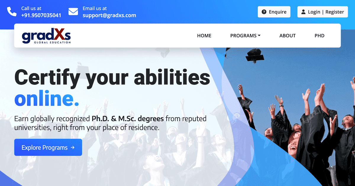 Certify Your Abilities Online with PhD, DBA & DCS Degrees - GradXs
